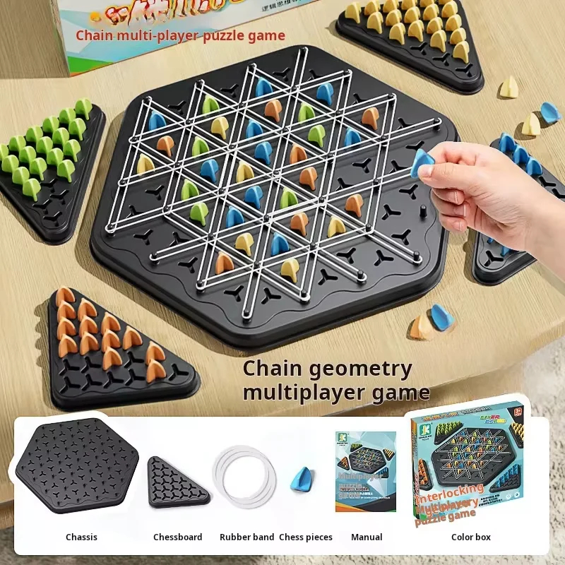 Chain Triangle Chess Game Triggle Rubber Band Game Educational ...
